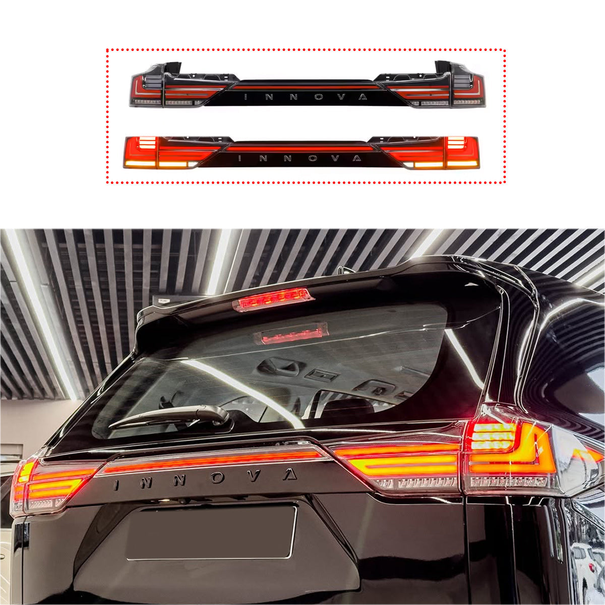 Tail Lights for Innova Hycross with LED Smoke || Red – autoclint